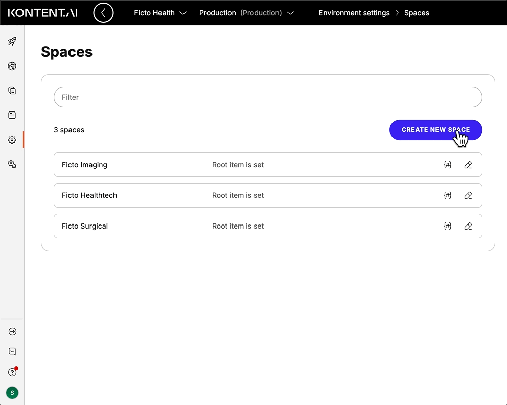 Spaces | Kontent.ai Learn